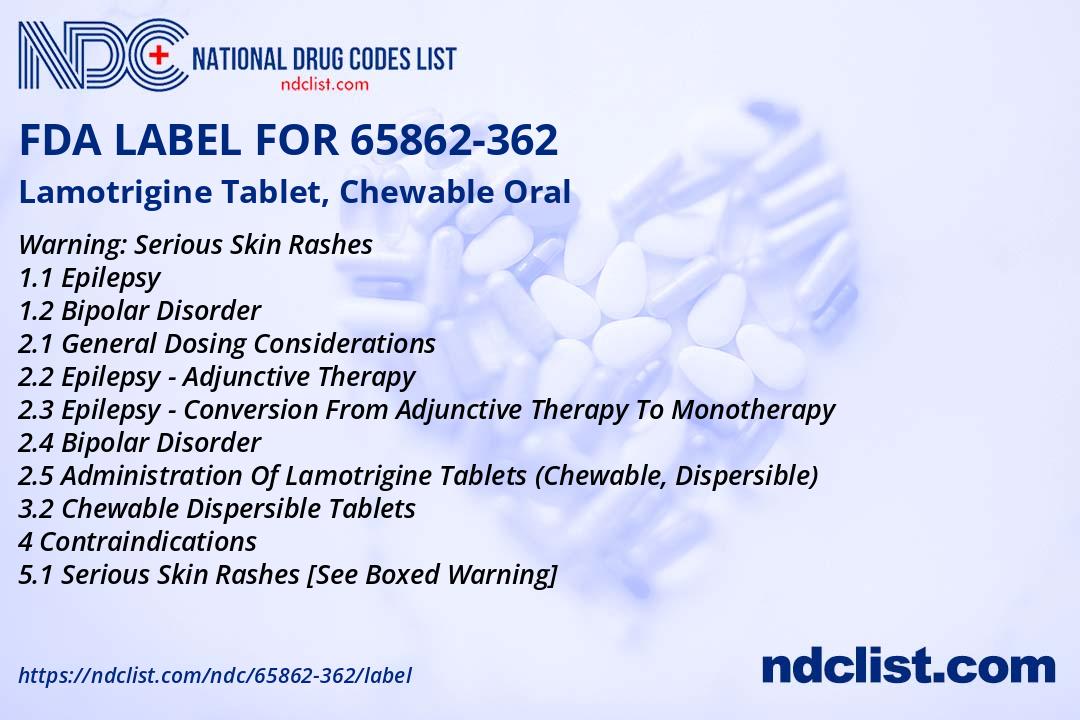 FDA Label for Lamotrigine Tablet, Chewable Oral - Indications, Usage ...