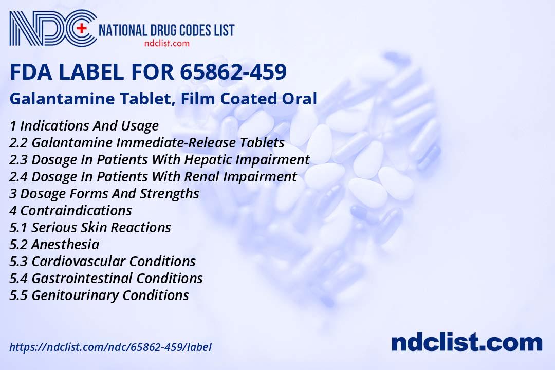 FDA Label for Galantamine Tablet, Film Coated Oral - Indications, Usage ...
