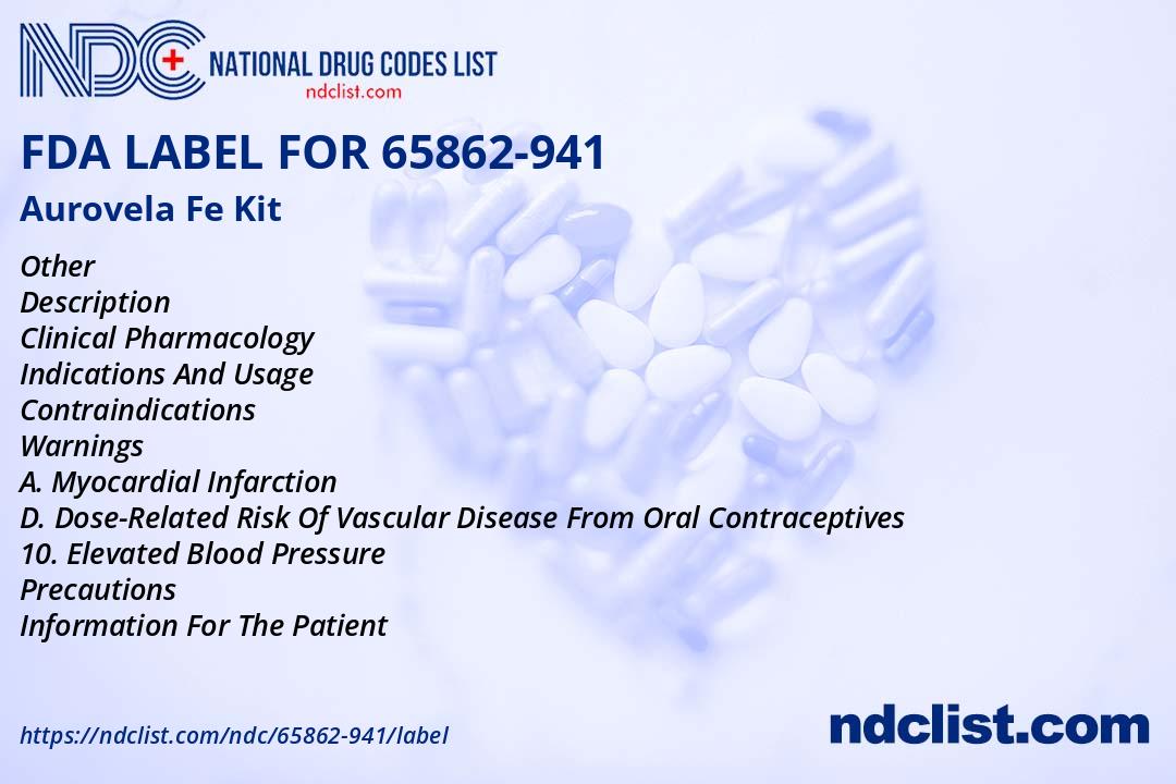 FDA Label for Aurovela Fe Kit - Indications, Usage & Precautions