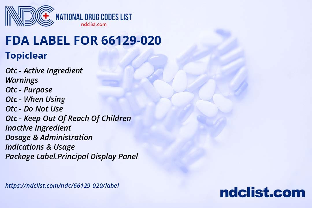 FDA Label for Topiclear - Indications, Usage & Precautions