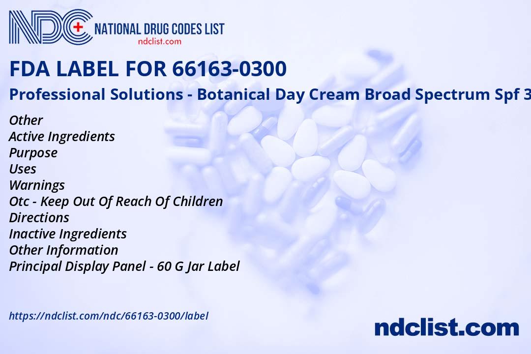 Professional Solutions - Bota FDA Label - NDC 66163-0300