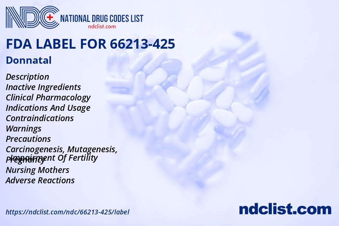 FDA Label for Donnatal - Indications, Usage & Precautions