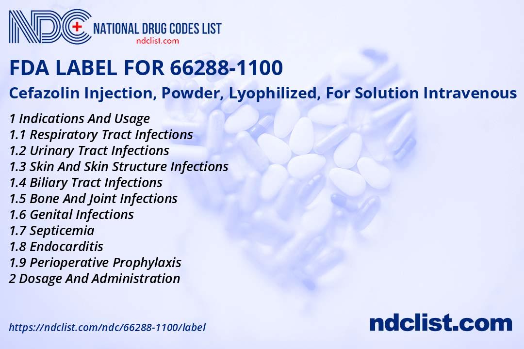 Cefazolin- FDA Label NDC66288-1100