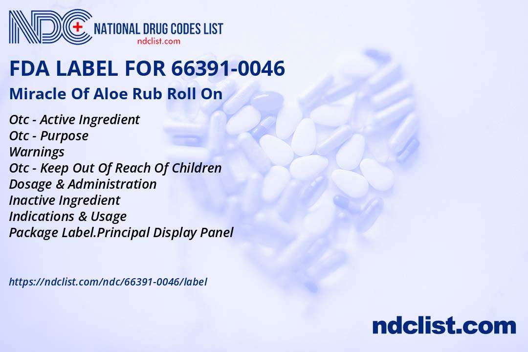 Miracle Of Aloe Rub Roll On- FDA Label NDC66391-0046