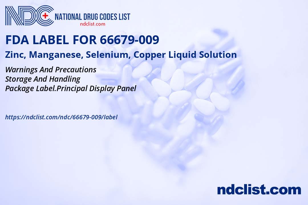 FDA Label for Zinc, Manganese, Selenium, Copper Liquid Solution ...