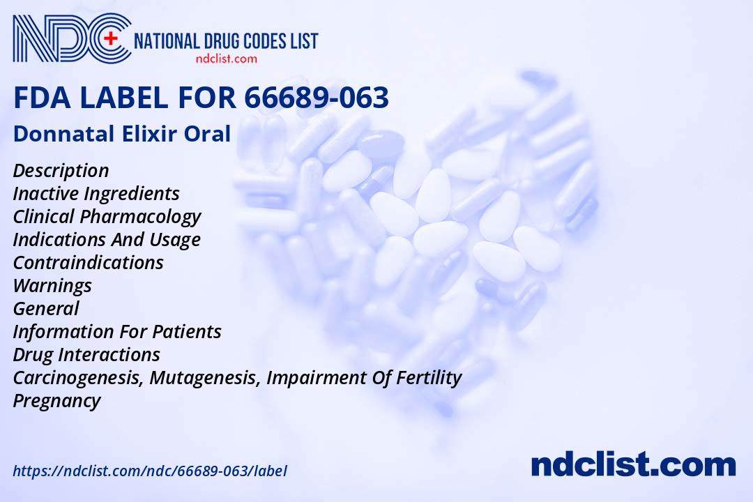 FDA Label for Donnatal Elixir Oral - Indications, Usage & Precautions