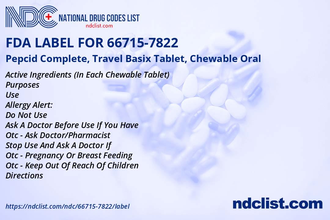 Pepcid Complete, Travel Basix- FDA Label NDC66715-7822