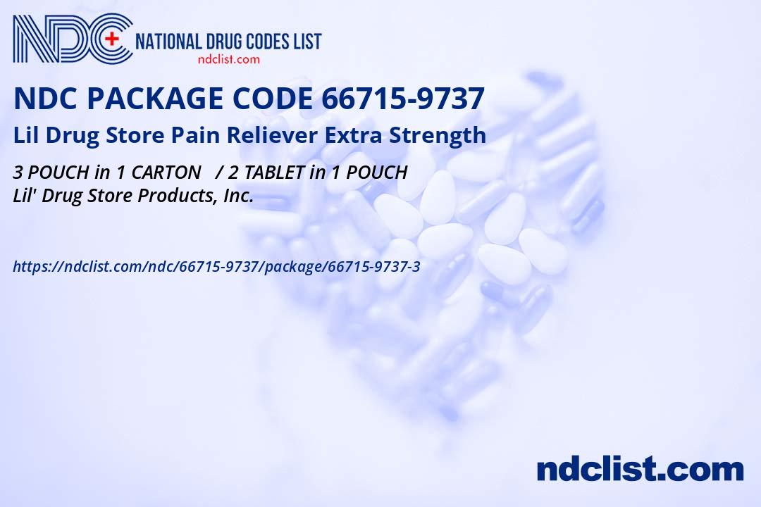 NDC Package 66715-9737-3 Lil Drug Store Pain Reliever Extra Strength