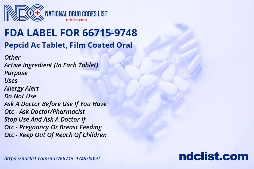 FDA Label for Pepcid Ac Tablet, Film Coated Oral - Indications, Usage ...