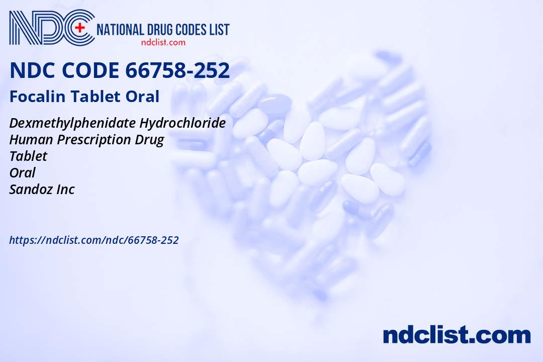 NDC 66758-252 Focalin Tablet Oral