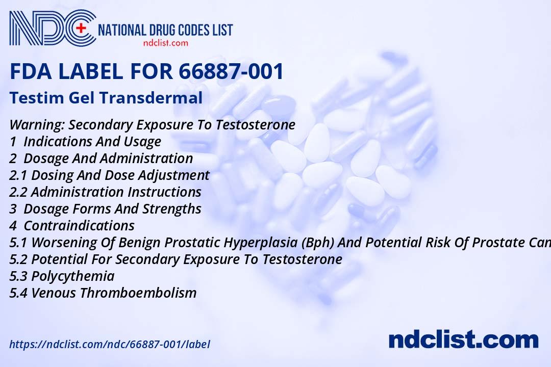 Testim Gel FDA Label - NDC 66887-001