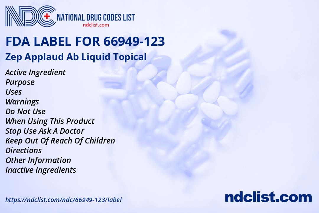 FDA Label for Zep Applaud Ab Liquid Topical - Indications, Usage ...