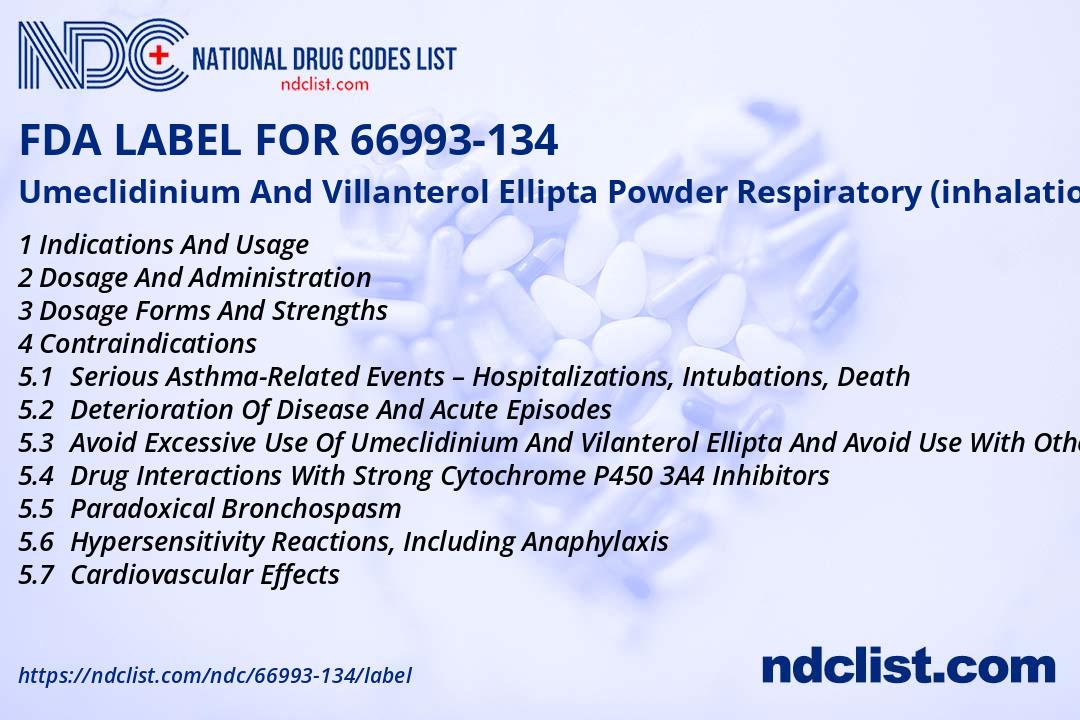 FDA Label for Umeclidinium And Vilanterol Ellipta Powder Respiratory ...