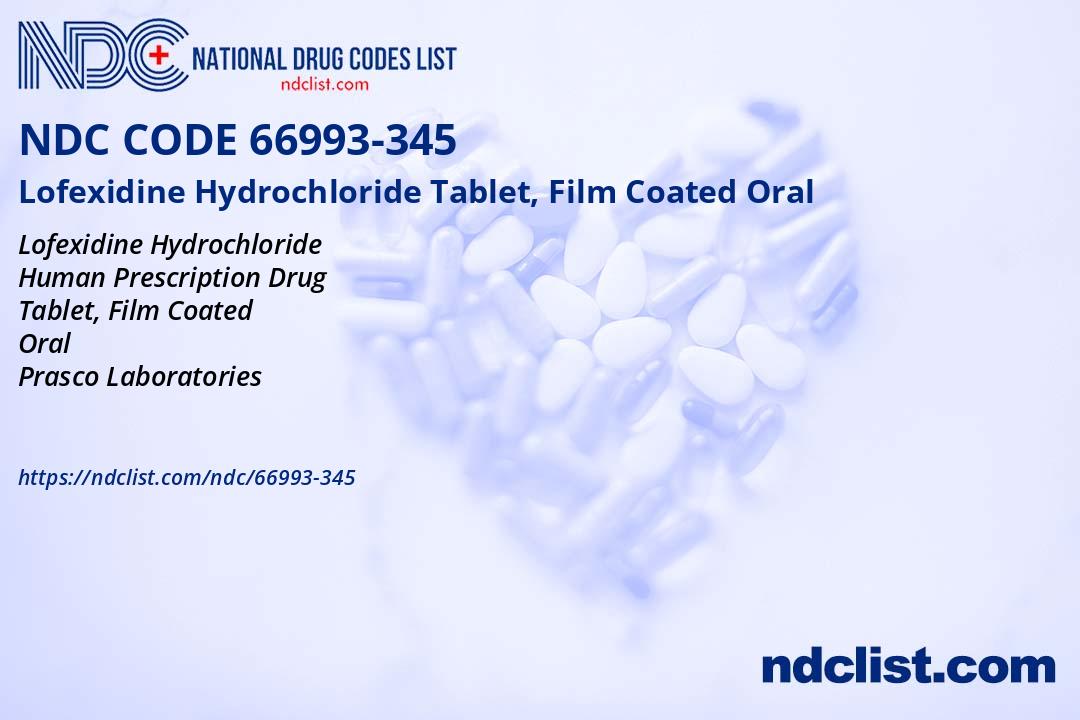 NDC 66993-345 Lofexidine Hydrochloride Tablet, Film Coated Oral