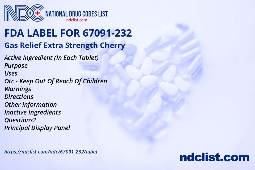 Gas Relief Extra Strength Cherry- FDA Label NDC67091-232