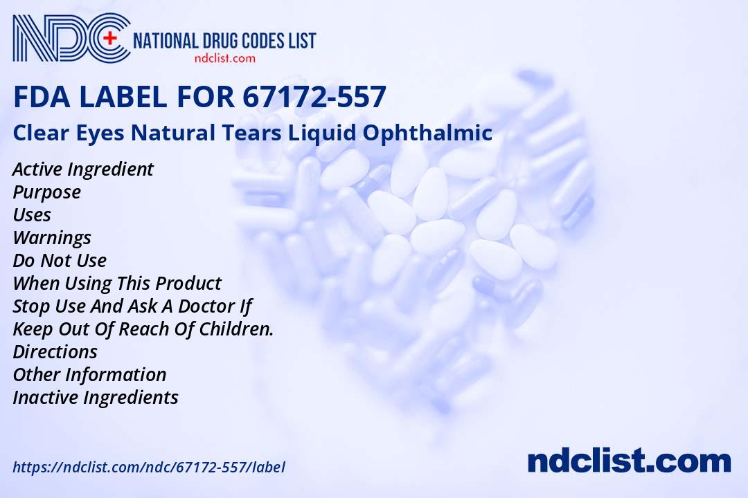 Clear Eyes Natural Tears Liquid FDA Label - NDC 67172-557