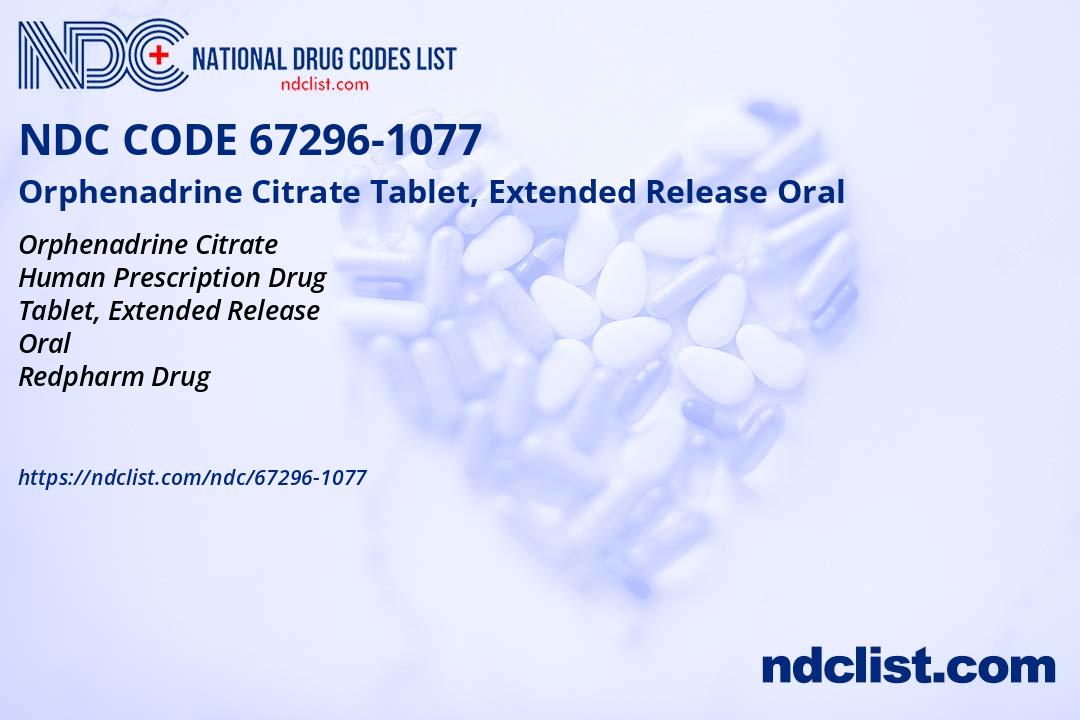 Orphenadrine Citrate Tablet, Extended Release NDC 67296-1077