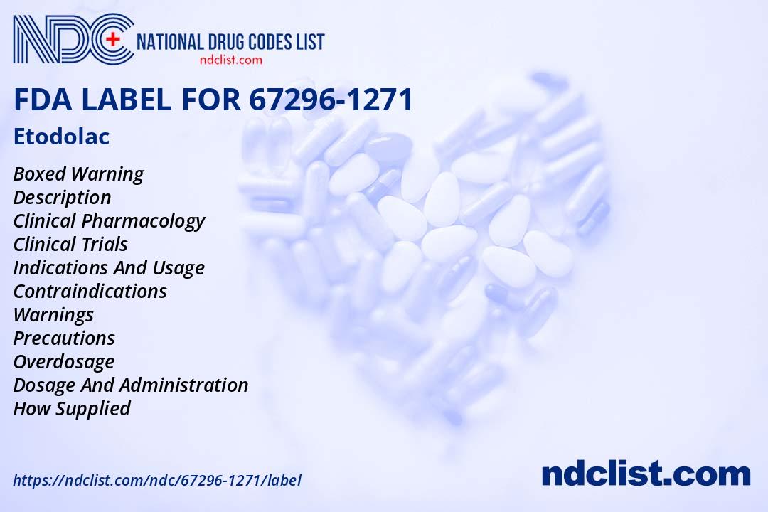 FDA Label for Etodolac - Indications, Usage & Precautions