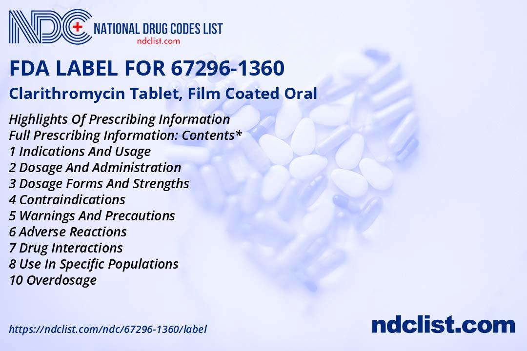 FDA Label for Clarithromycin Tablet, Film Coated Oral - Indications ...
