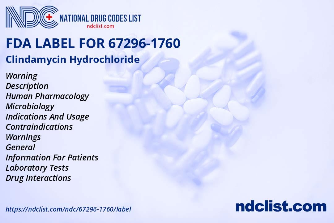 Clindamycin Hydrochloride FDA Label - NDC 67296-1760