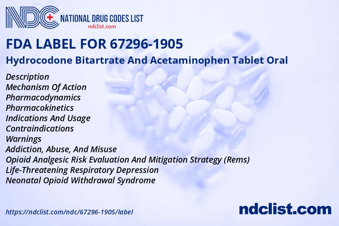 FDA Label for Hydrocodone Bitartrate And Acetaminophen - Indications ...