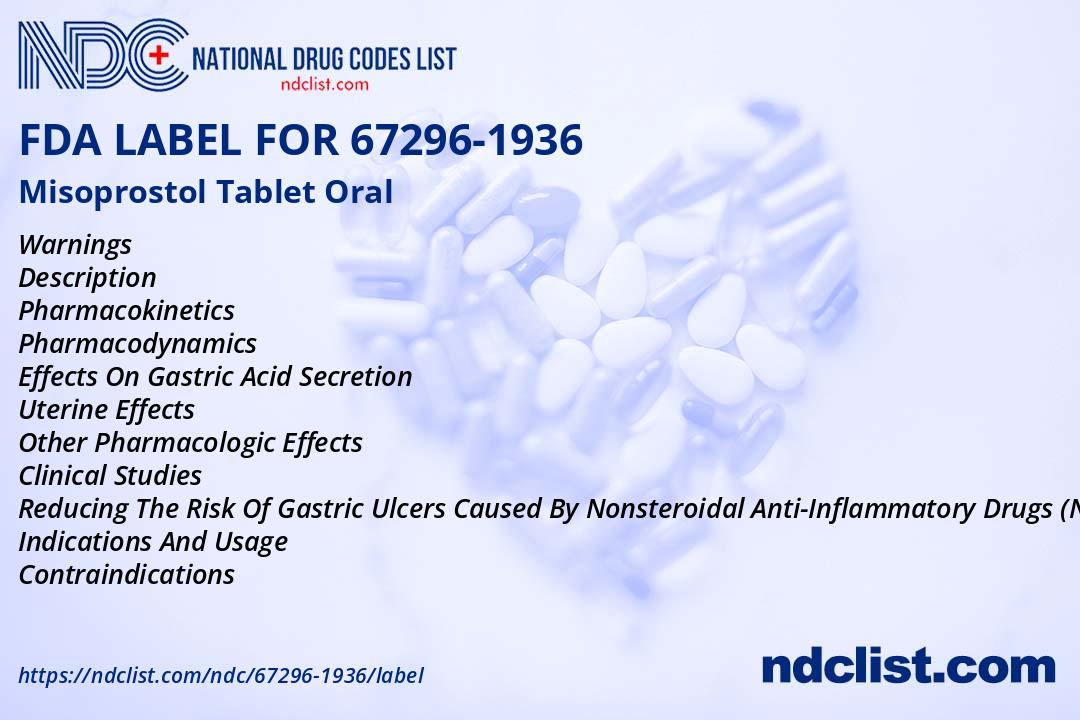 FDA Label for Misoprostol Tablet Oral - Indications, Usage & Precautions