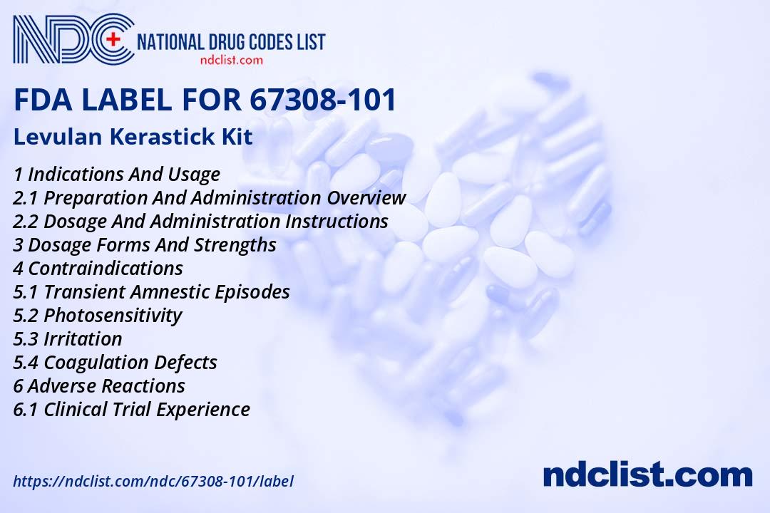 FDA Label for Levulan Kerastick Kit - Indications, Usage & Precautions