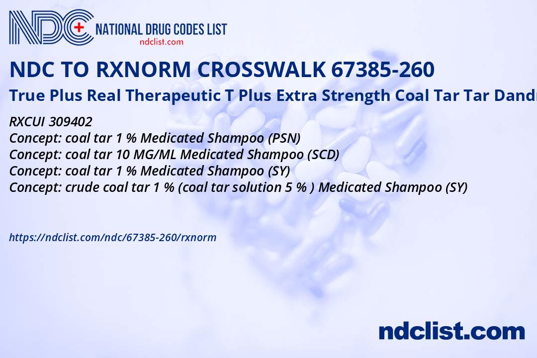 True Plus Real Therapeutic- RxNorm Crosswalk NDC67385-260
