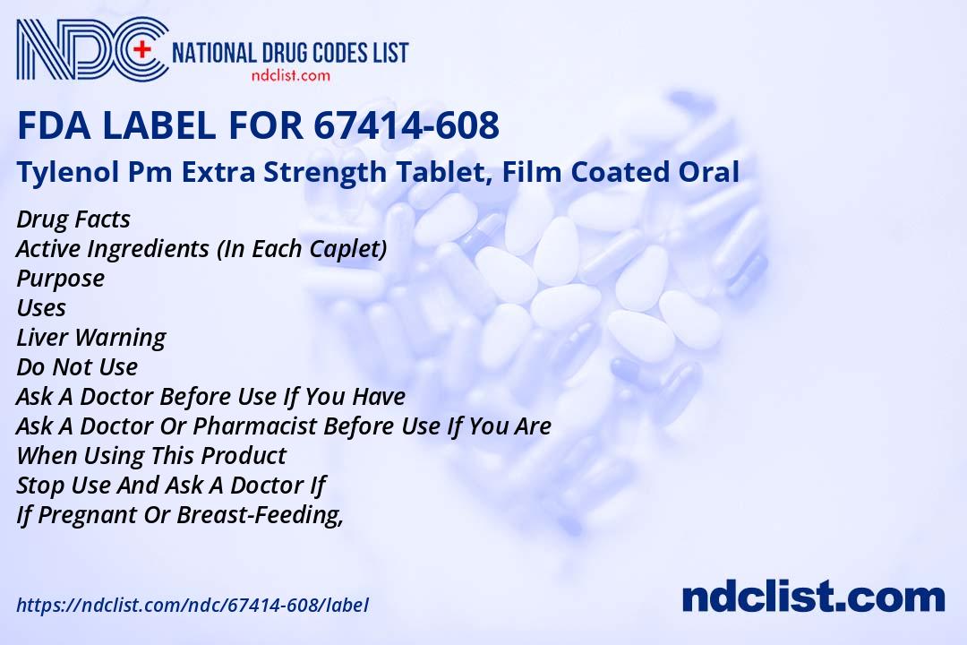 FDA Label for Tylenol Pm Extra Strength Tablet, Film Coated Oral ...