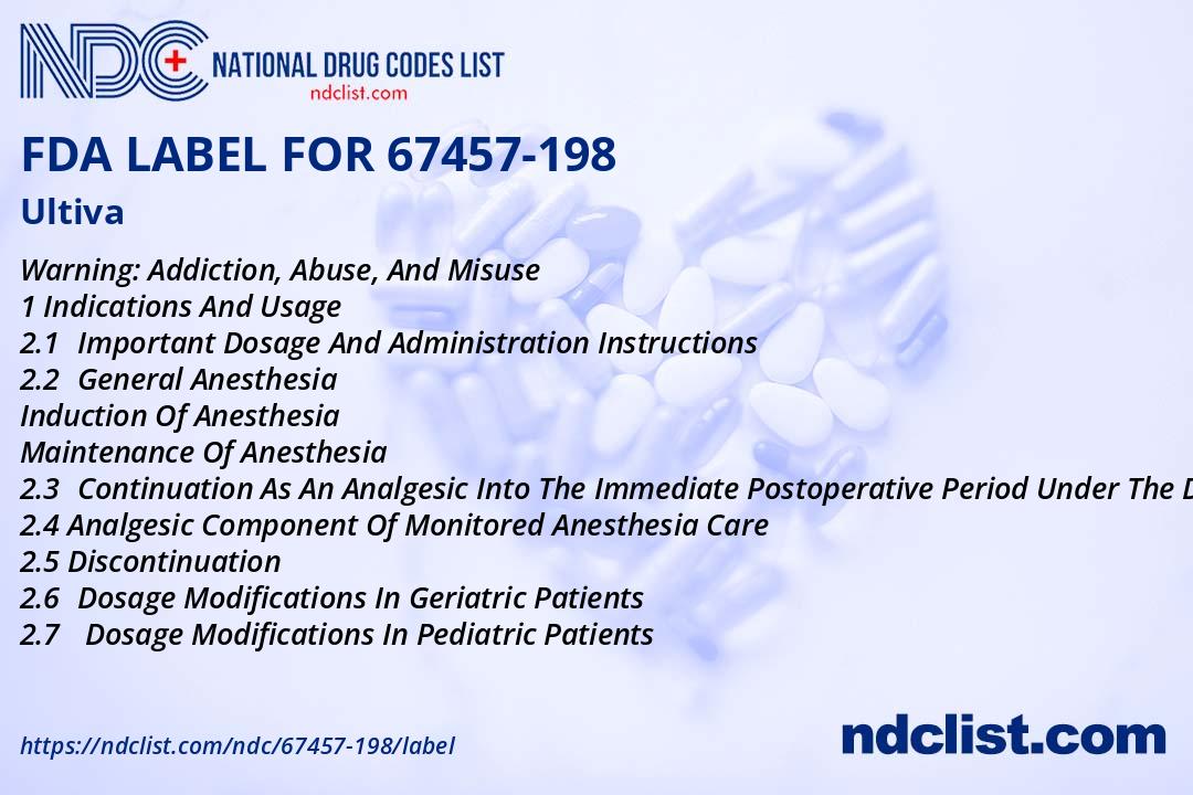 FDA Label for Ultiva - Indications, Usage & Precautions
