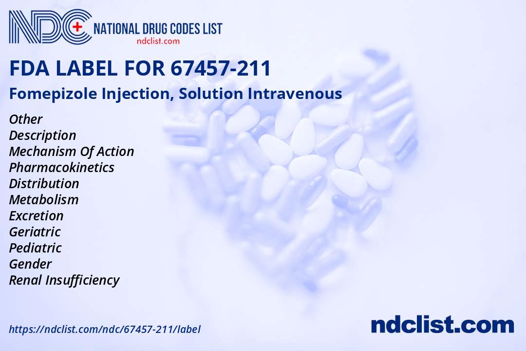FDA Label for Fomepizole Injection, Solution Intravenous - Indications ...