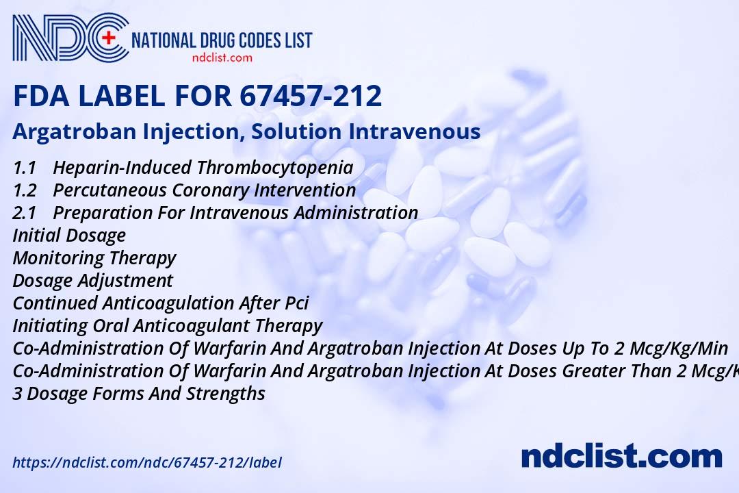 FDA Label for Argatroban Injection, Solution Intravenous - Indications ...