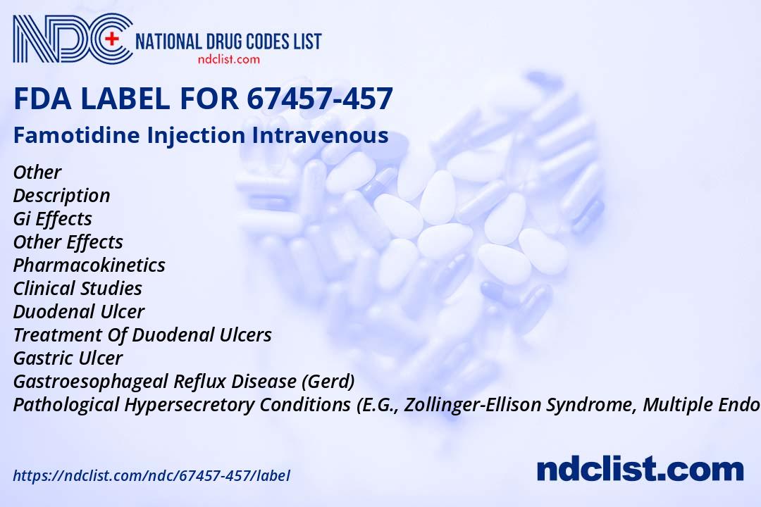 FDA Label for Famotidine Injection Intravenous - Indications, Usage ...