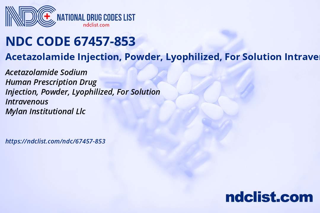 Acetazolamide- NDC67457-853
