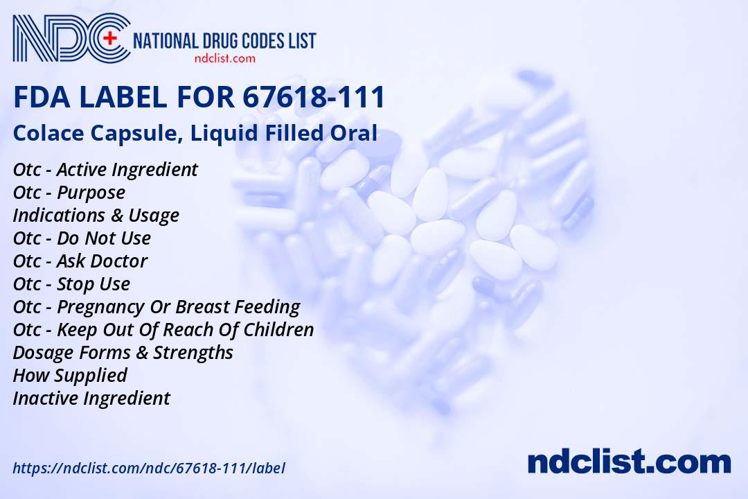FDA Label for Colace Capsule, Liquid Filled Oral - Indications, Usage ...