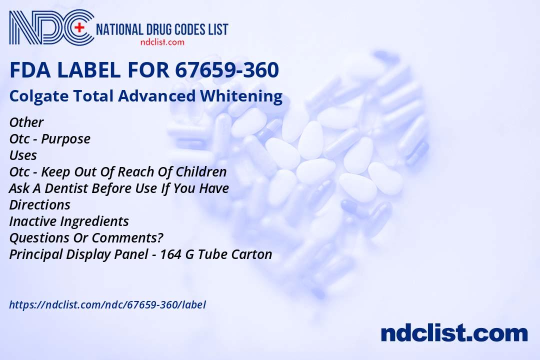 Colgate Total Advanced Whitening- FDA Label NDC67659-360