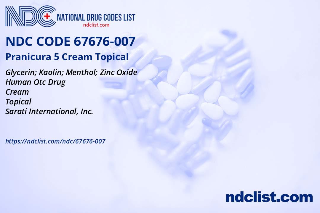 Pranicura 5 Cream- NDC67676-007
