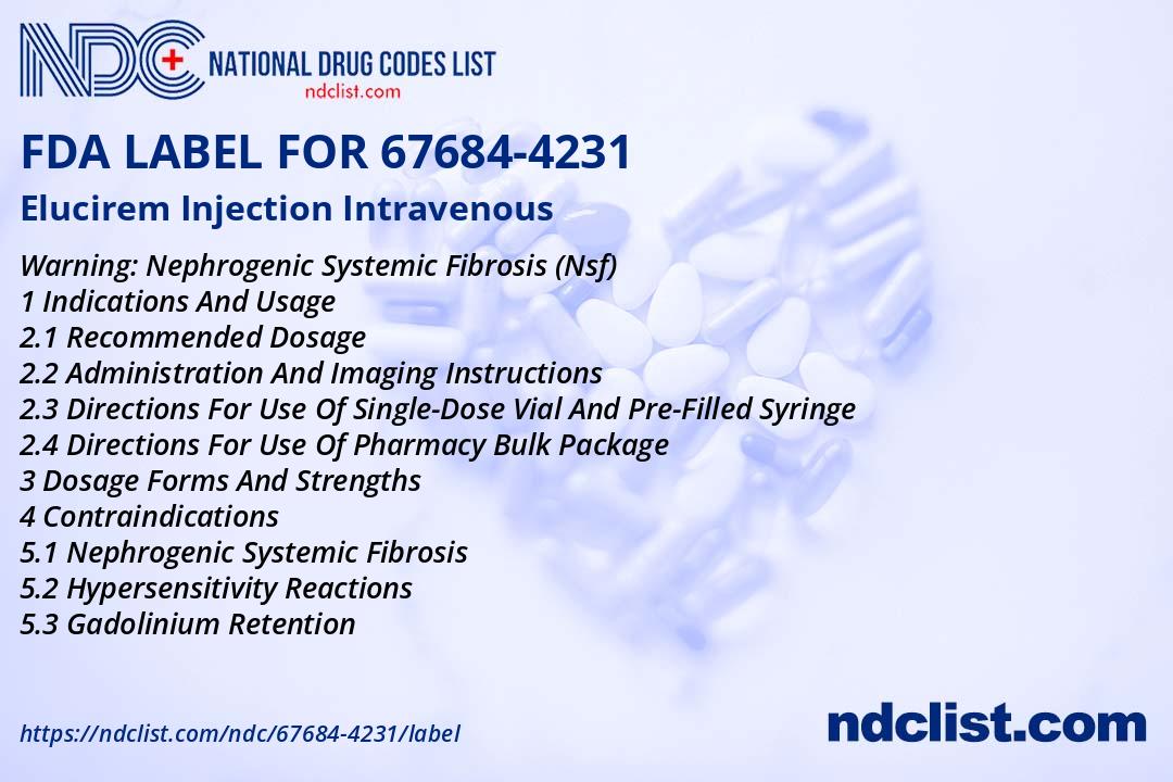 Elucirem Injection - FDA Label NDC 67684-4231