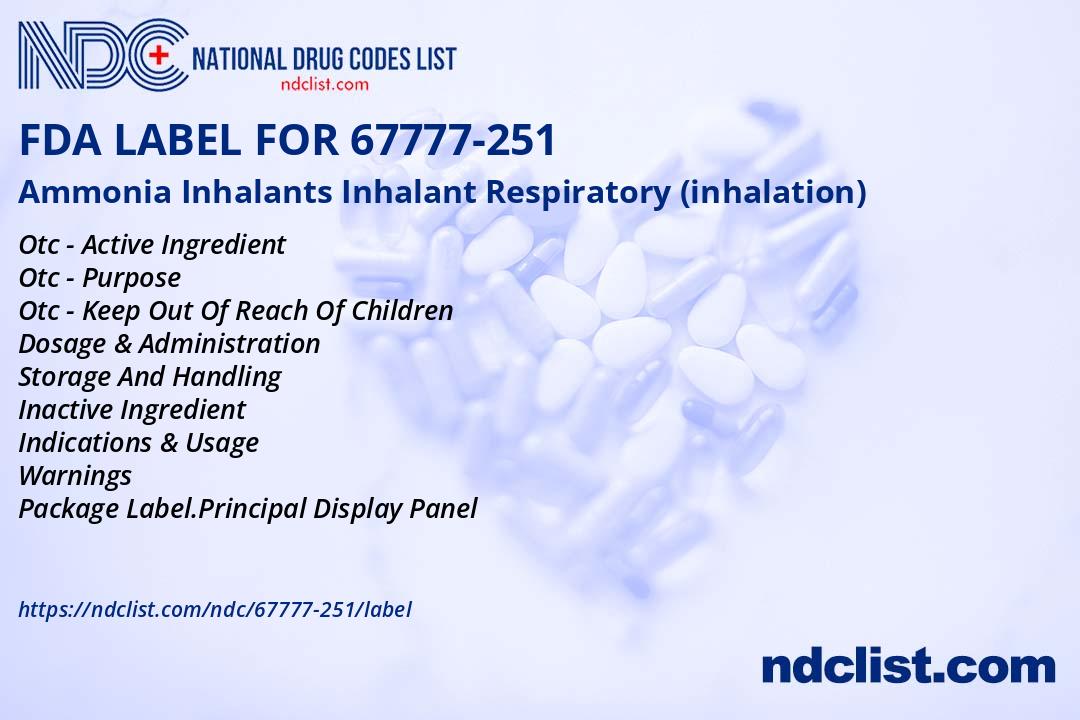 FDA Label for Ammonia Inhalants Inhalant Respiratory (inhalation ...