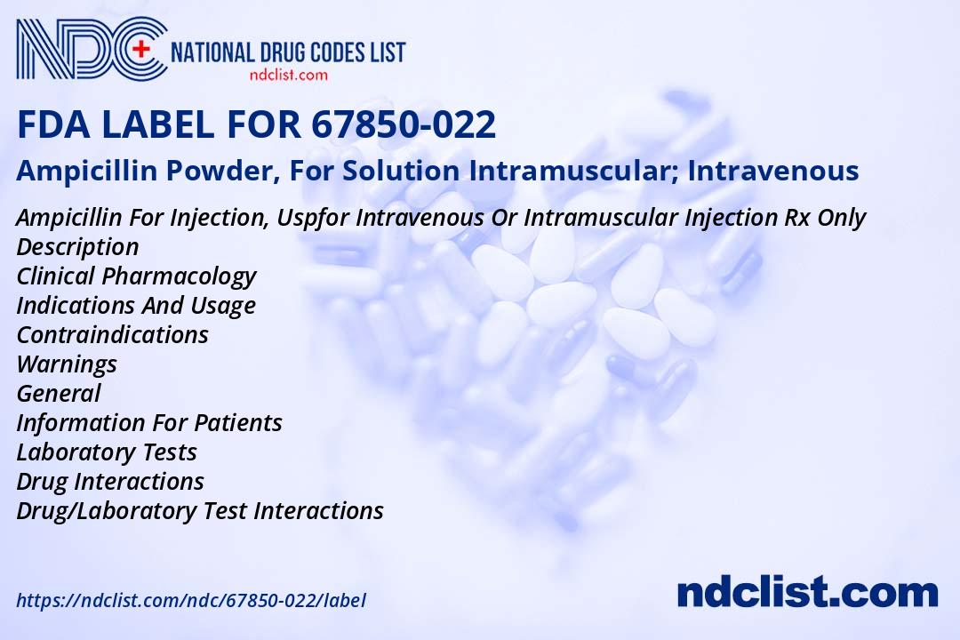 FDA Label for Ampicillin Powder, For Solution Intramuscular ...