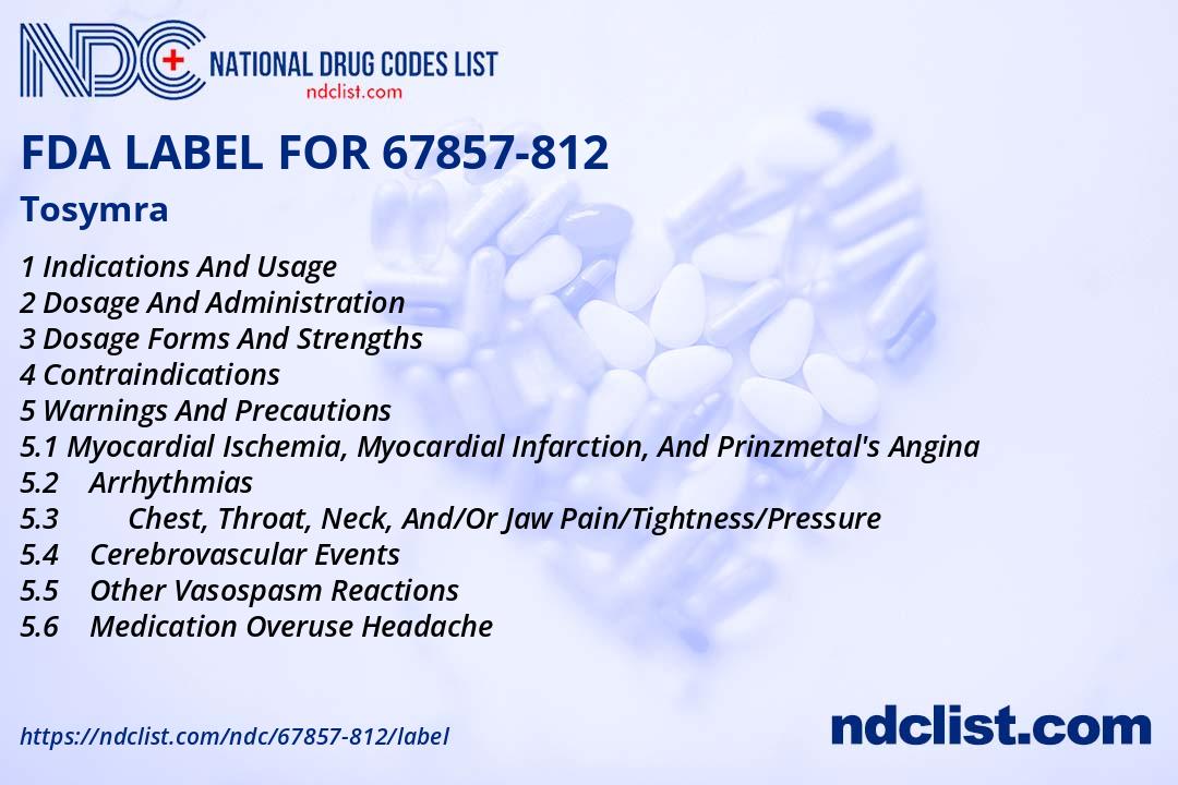 Tosymra FDA Label - NDC 67857-812