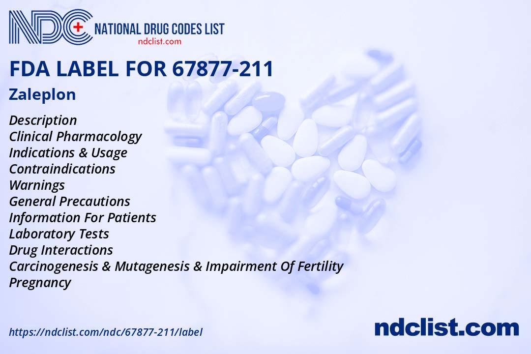 FDA Label for Zaleplon - Indications, Usage & Precautions