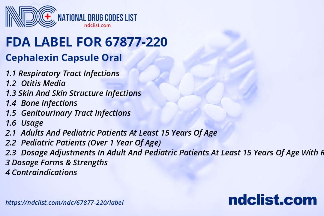 FDA Label for Cephalexin Capsule Oral - Indications, Usage & Precautions