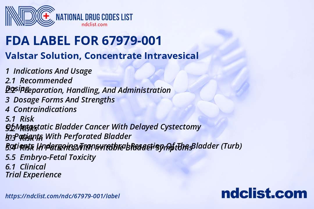 FDA Label for Valstar Solution, Concentrate Intravesical - Indications ...