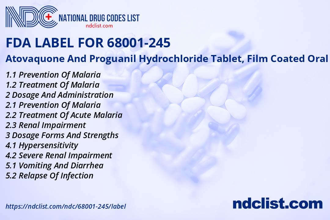 FDA Label for Atovaquone And Proguanil Hydrochloride Tablet, Film ...