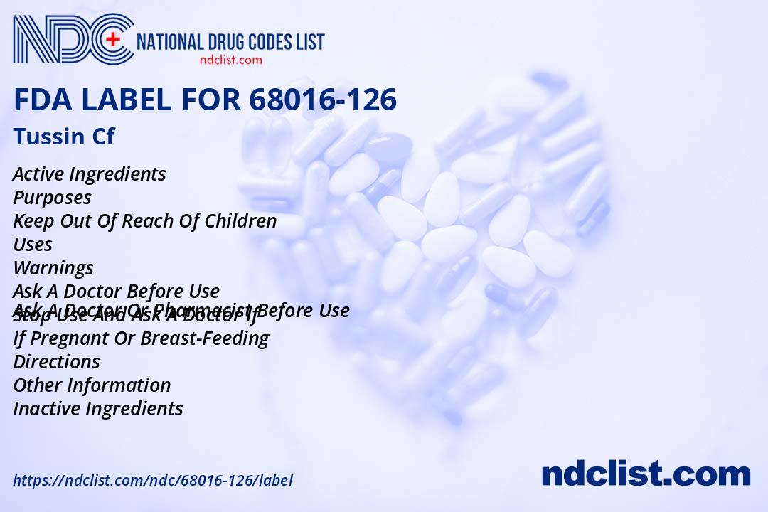FDA Label for Tussin Cf - Indications, Usage & Precautions