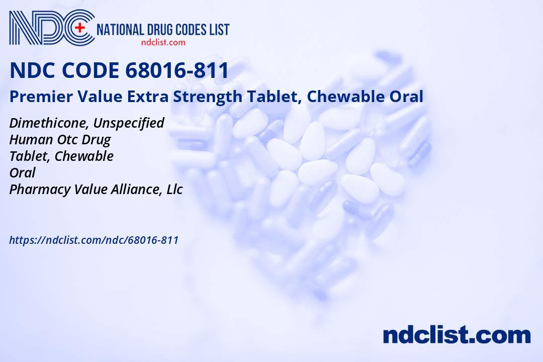 NDC 68016-811 Premier Value Extra Strength Tablet, Chewable Oral