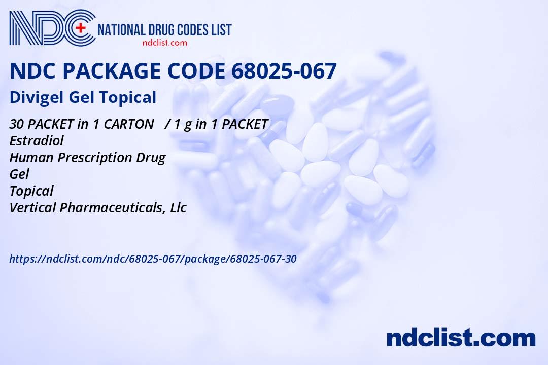 NDC Package 68025-067-30 Divigel Gel Topical