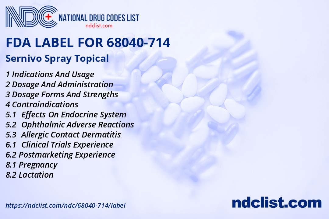 FDA Label for Sernivo Spray Topical - Indications, Usage & Precautions