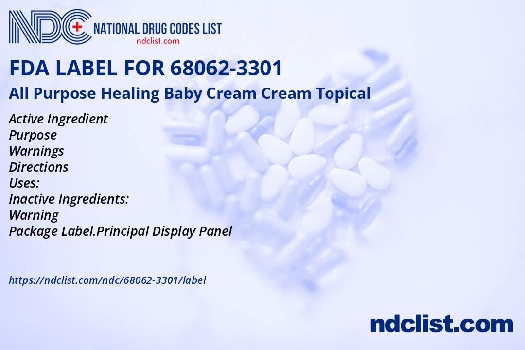 All Purpose Healing Baby Cream- FDA Label NDC68062-3301